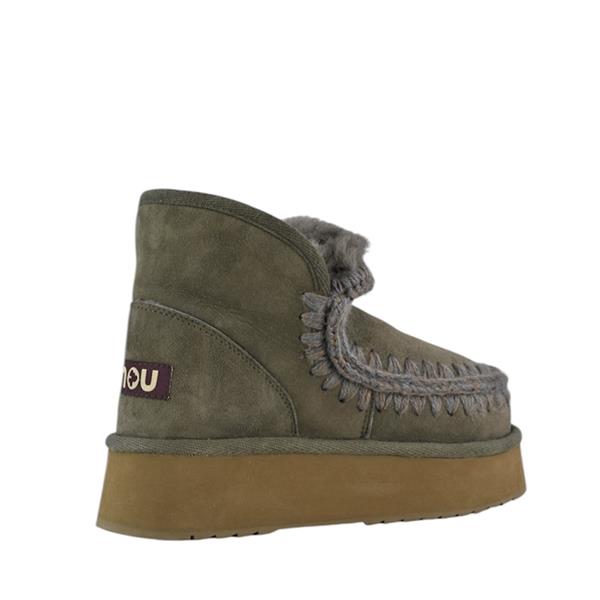 mou boots fourrées plateforme compensees femme Mini Eskimo Plateforme Olive